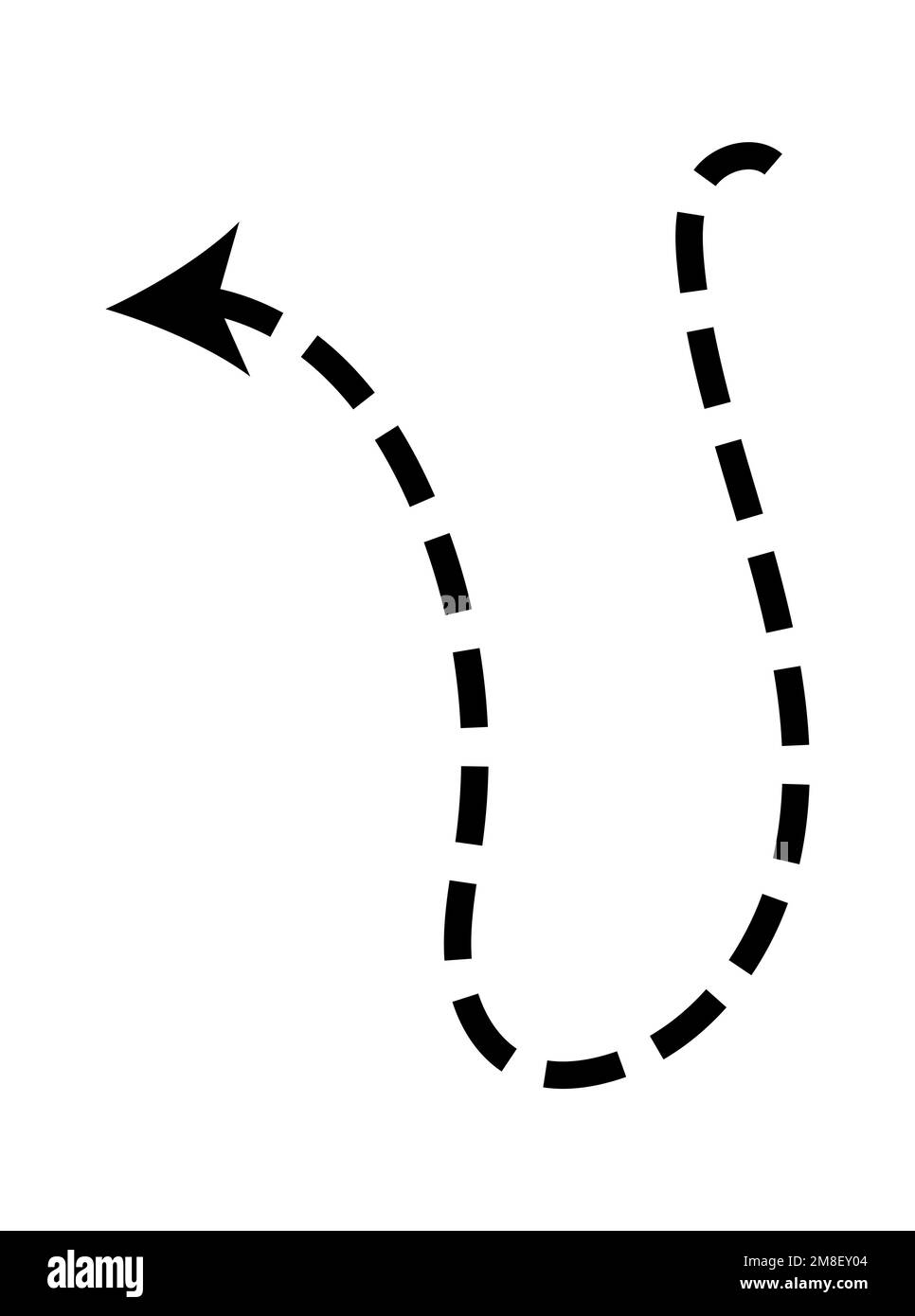 Dashed arrow set. Vector doodle dot line. Thin pointer arrows Stock ...