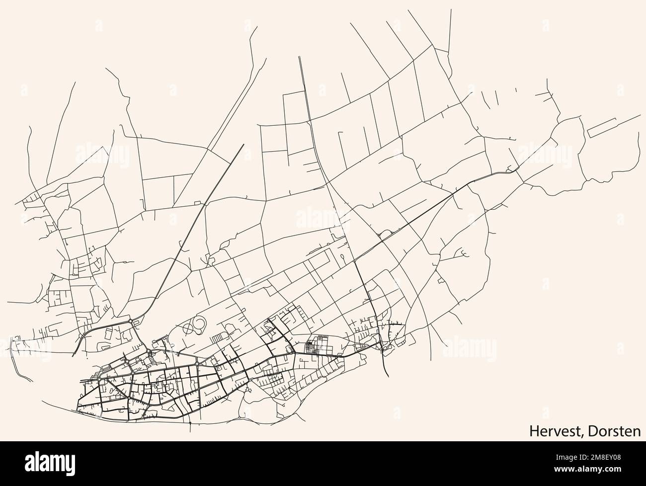 Street roads map of the HERVEST DISTRICT, DORSTEN Stock Vector Image ...