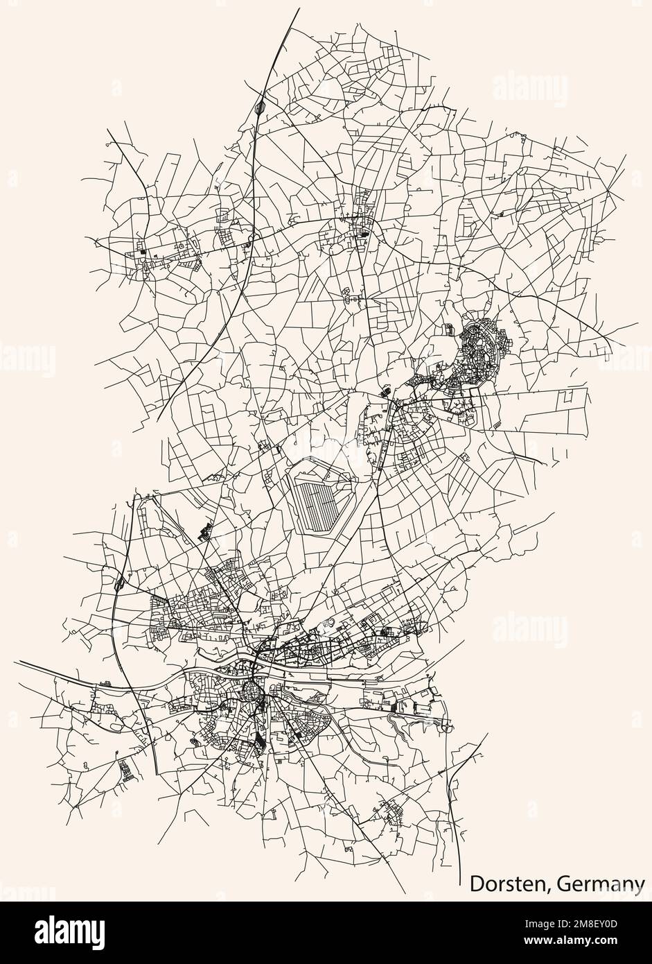 Street roads map of DORSTEN, GERMANY Stock Vector Image & Art - Alamy