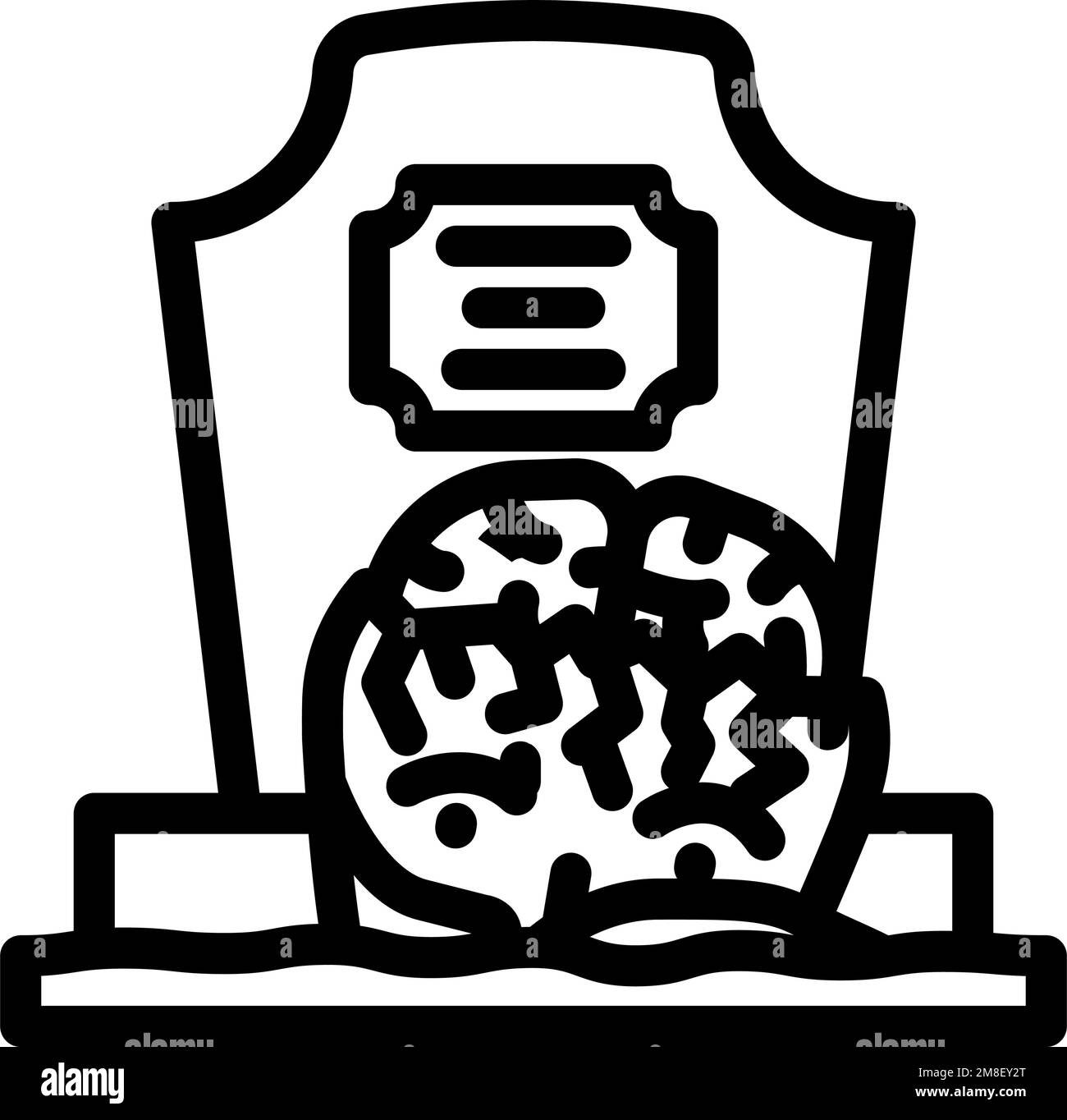 grave zombie scary line icon vector illustration Stock Vector Image ...