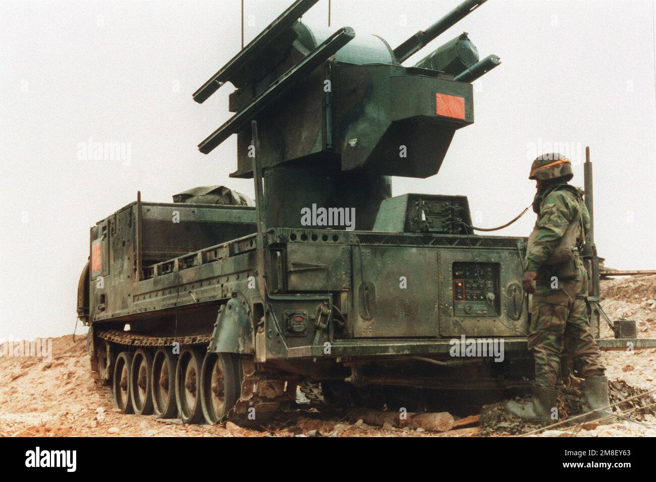 An M48 Chaparral low-altitude, self-propelled, surface-to-air missile ...