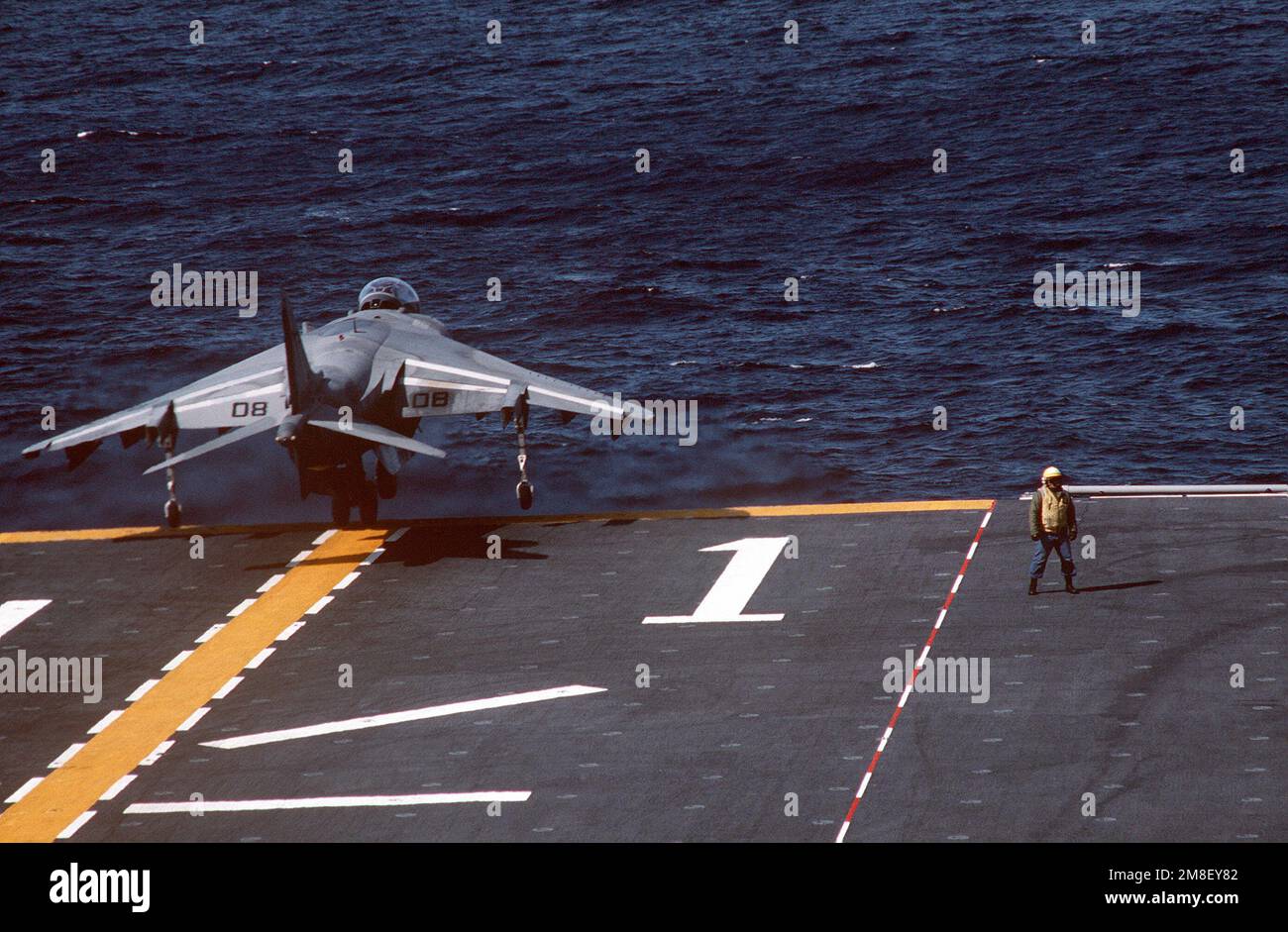 A Marine Attack Squadron 223 (VMA 223) AV-8B Harrier aircraft reaches ...