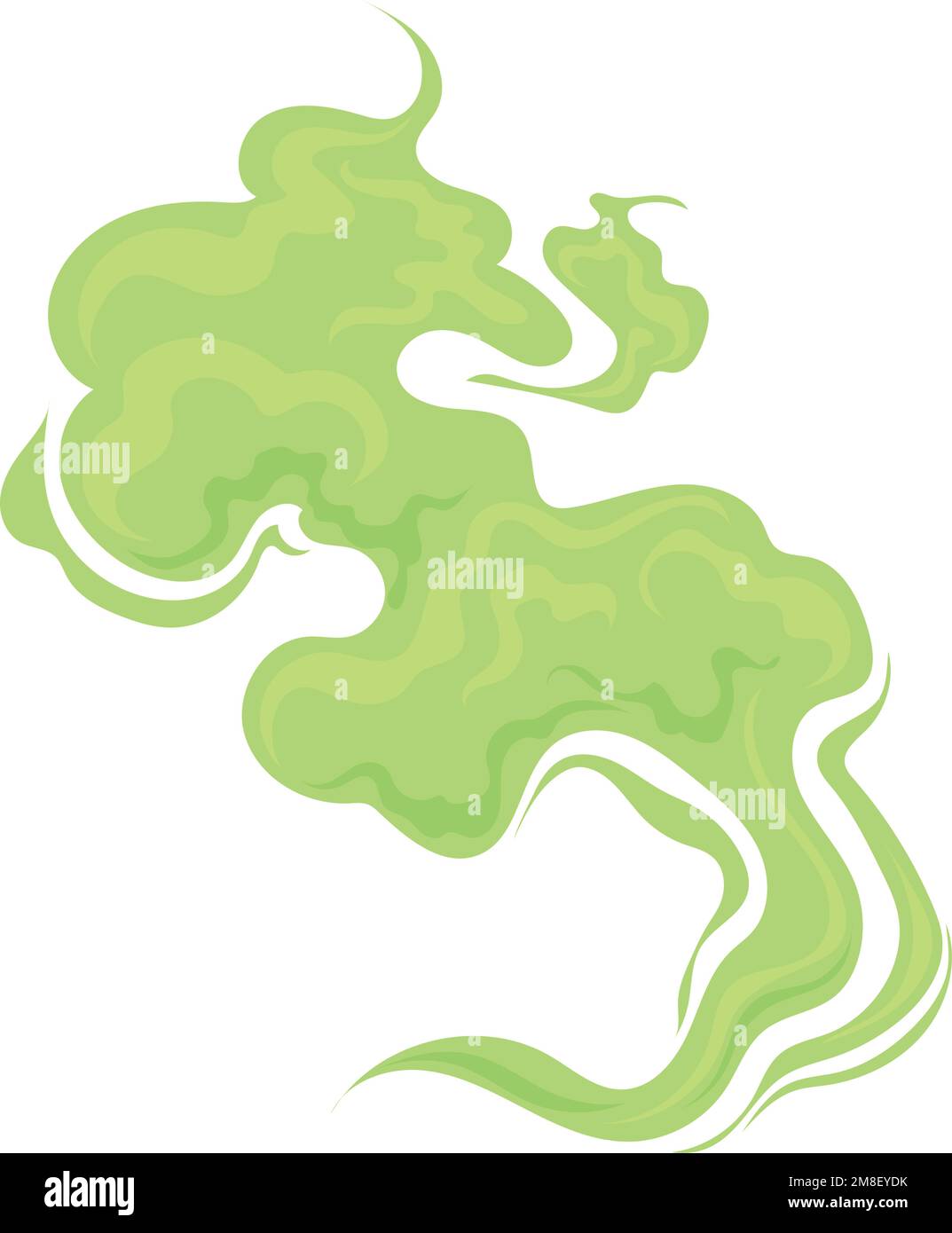 Green steam. Cartoon stinky cloud. Toxic smell isolated on white ...