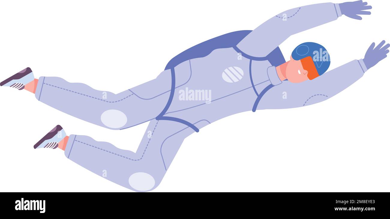 Extreme active man falling with parachute. Jumping person isolated on ...