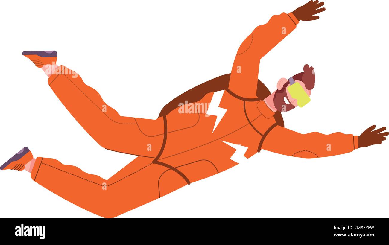 Happy man jumping. Professional skydiver. Paragliding person isolated ...