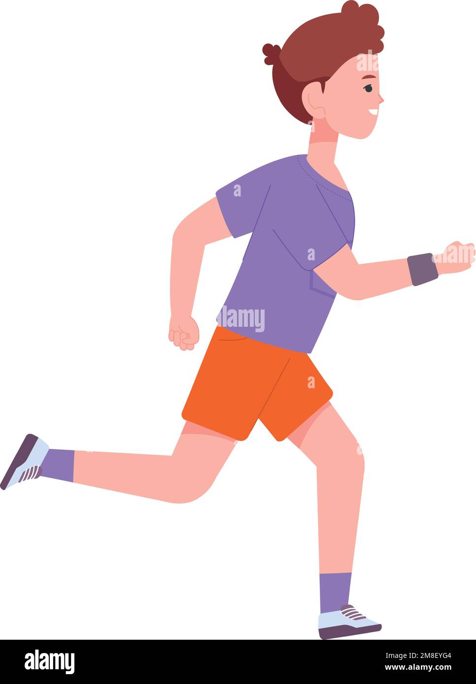 Boy jogging. Kid exercise. Training child running isolated on white ...
