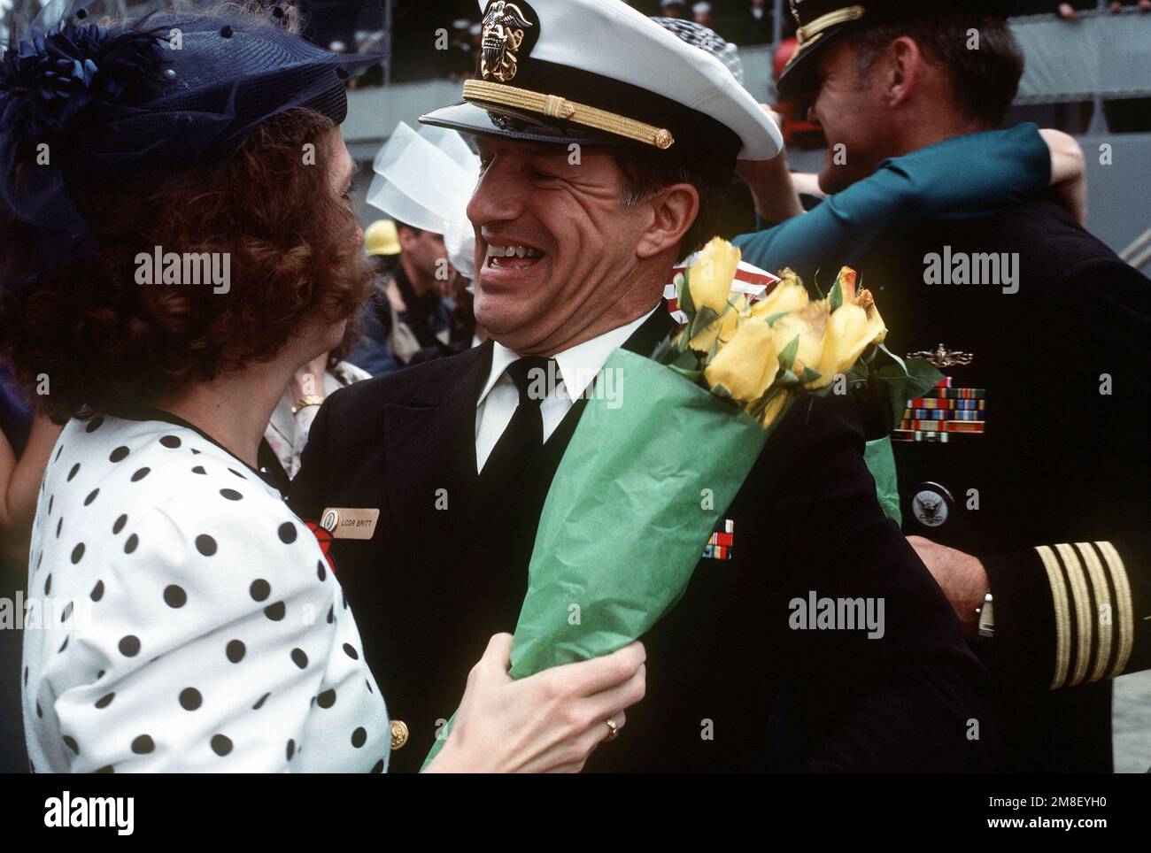 A lieutenant commander from the combat stores ship USS SYLVANIA (AFS-2 ...
