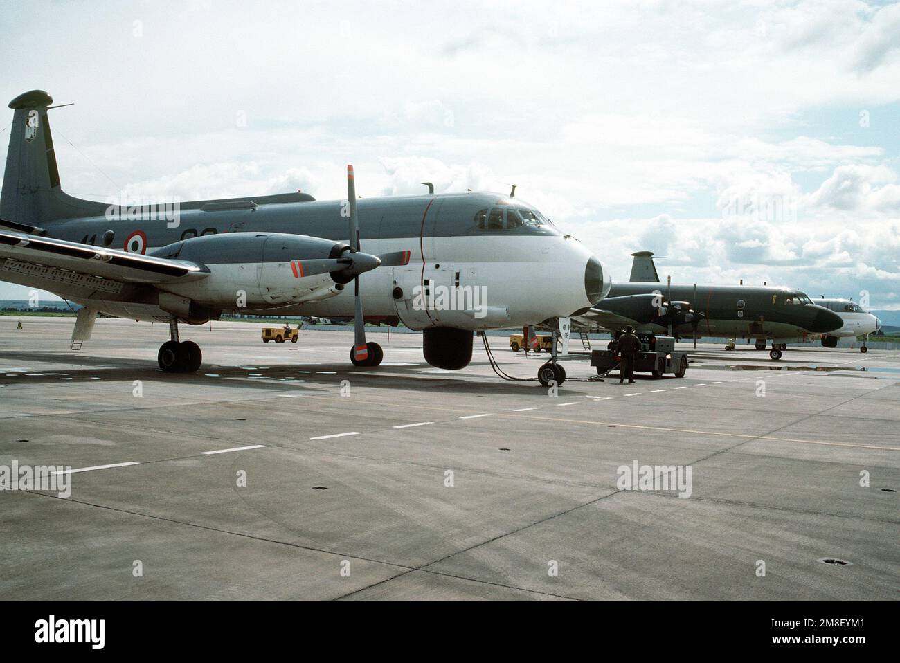 An Italian Navy Atlantic 1 maritime patrol aircraft, foreground, a ...