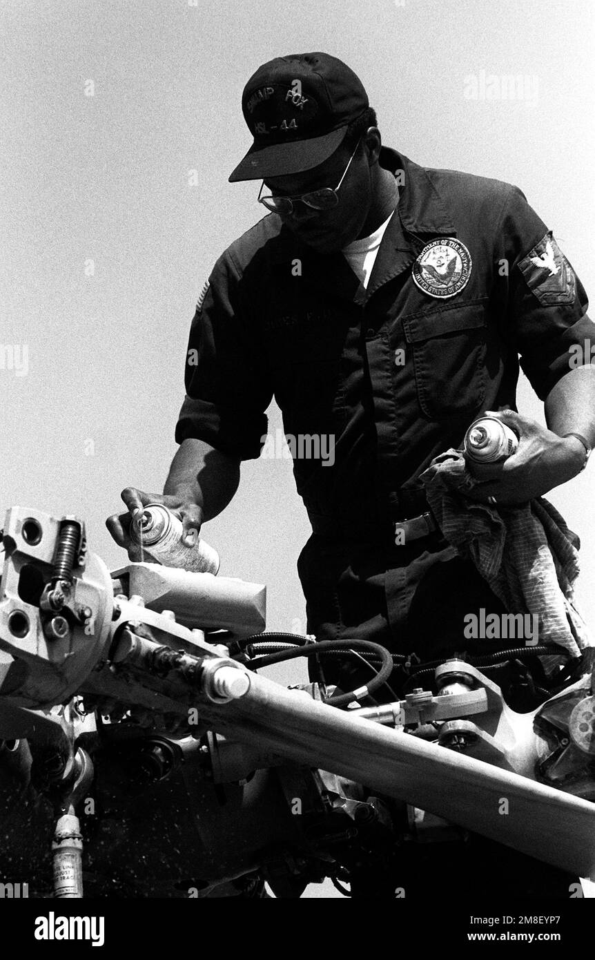 A petty officer from Light Helicopter Anti-submarine Squadron 44 (HSL ...