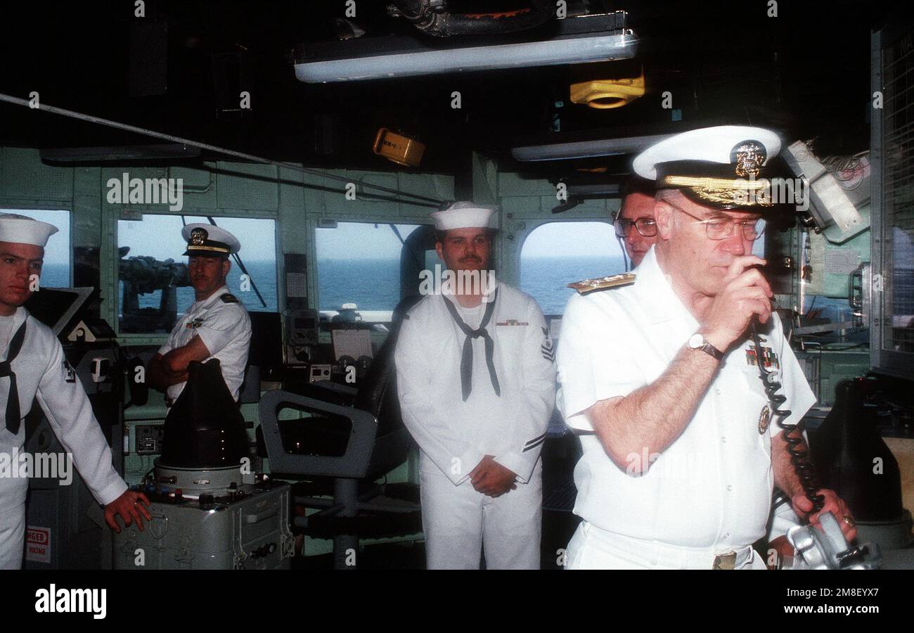 CHIEF of Naval Operations Adm. Frank B. Kelso II uses the ship's ...