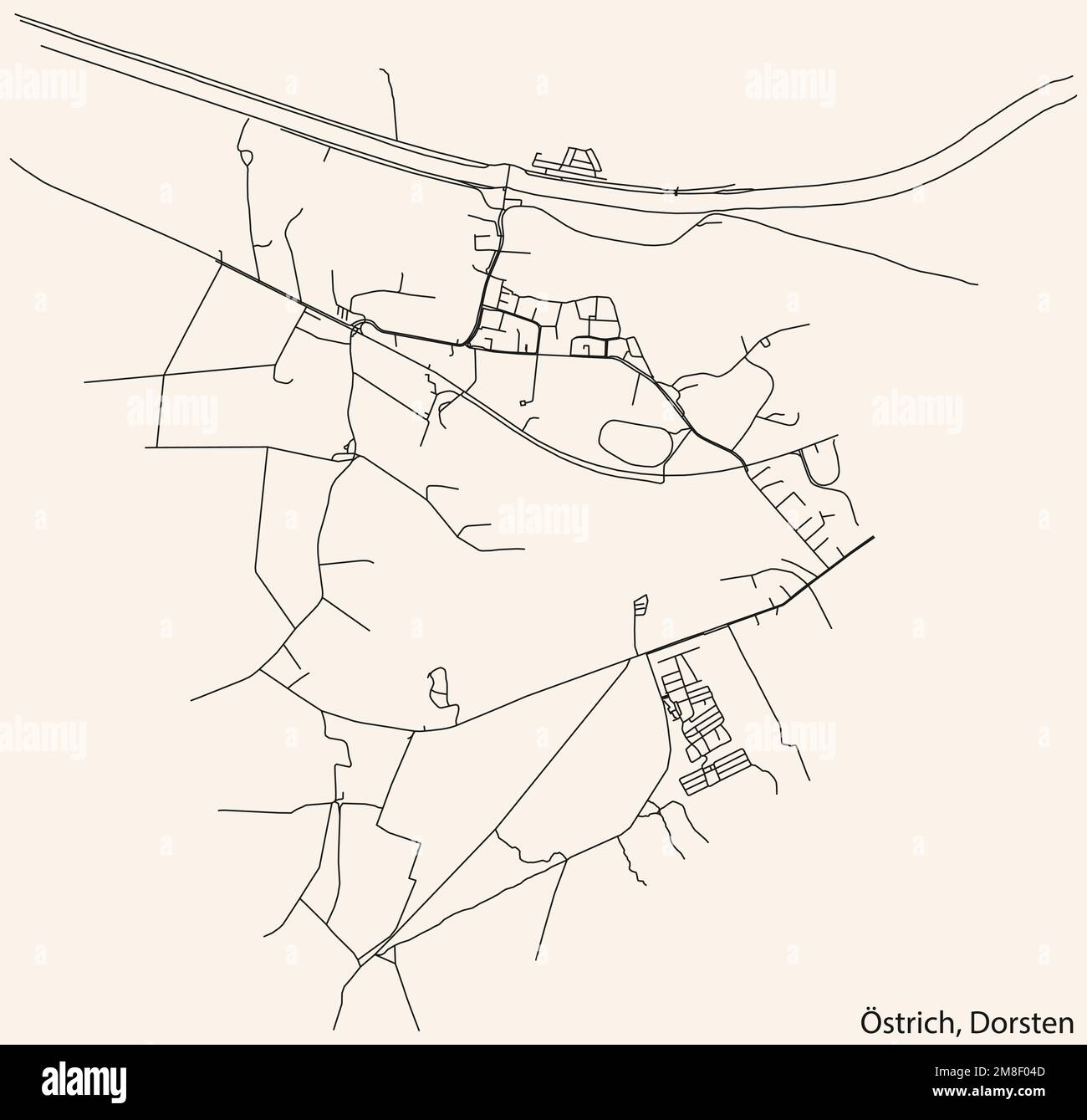Street roads map of the ÖSTRICH DISTRICT, DORSTEN Stock Vector Image ...