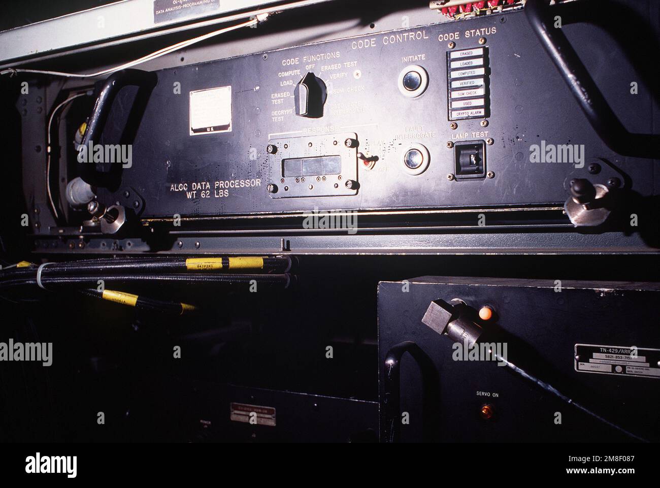 A close-up view of the airborne launch control system aboard an EC-135 ...