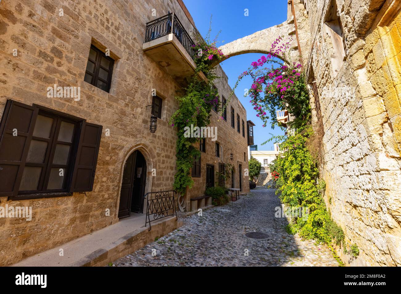 Streets and Residential Homes in the historic Old Town of Rhodes ...