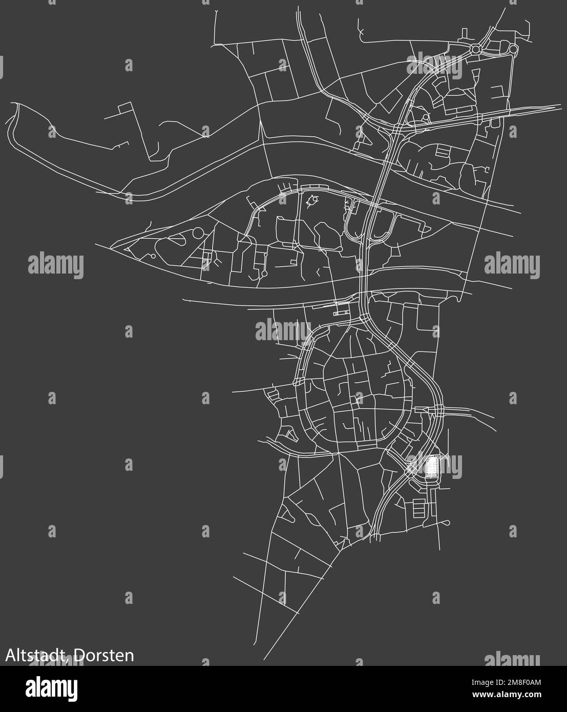 Street roads map of the ALTSTADT DISTRICT, DORSTEN Stock Vector Image ...