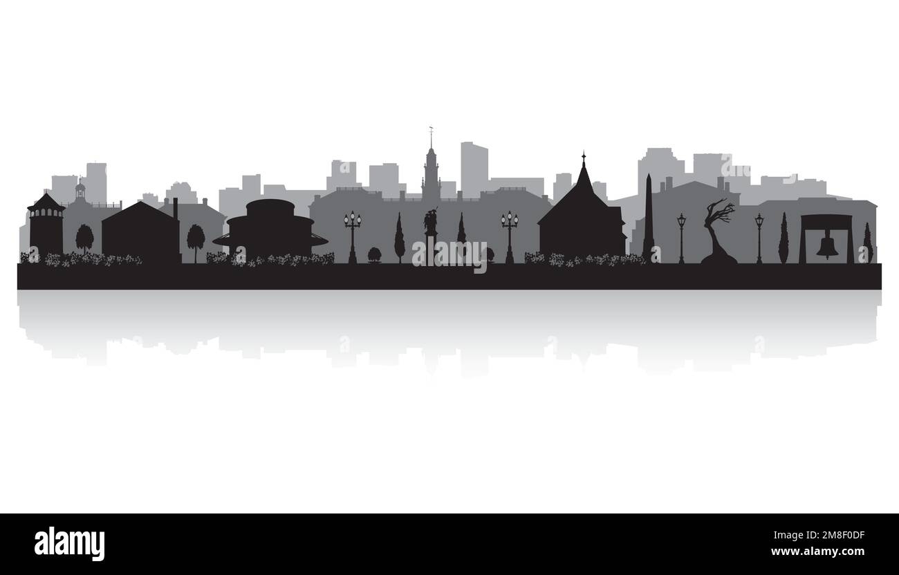 Dover Delaware city skyline vector silhouette illustration Stock Vector ...