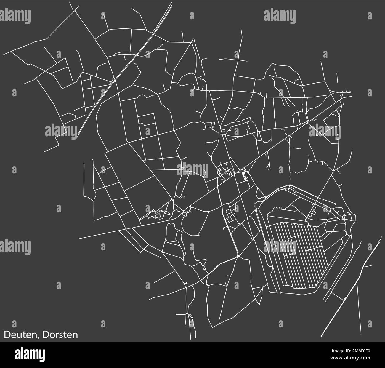 Street roads map of the DEUTEN DISTRICT, DORSTEN Stock Vector Image ...