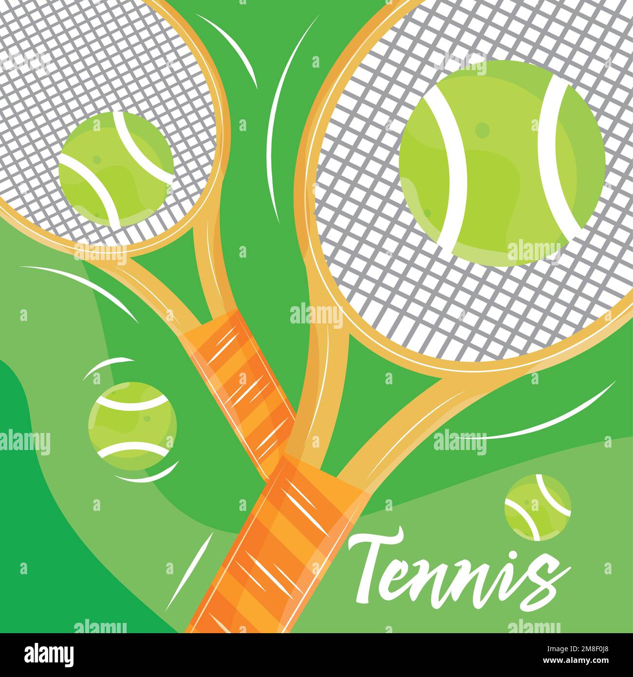 Tennis club poster with a pair of rackets and balls Vector Stock Vector ...