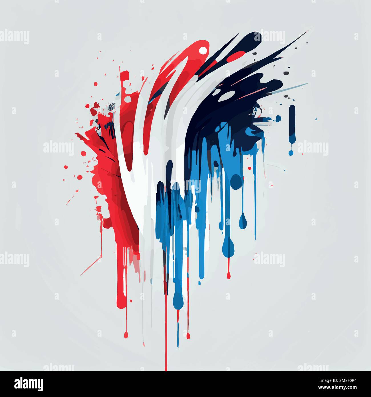 Smears, blots of colored paint on a white background, multicolored ...