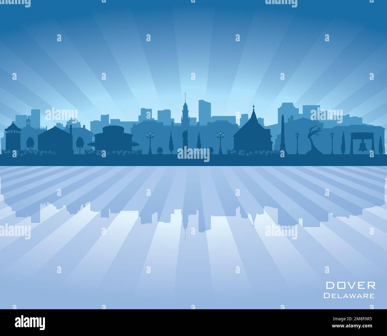 Dover Delaware city skyline vector silhouette illustration Stock Vector ...