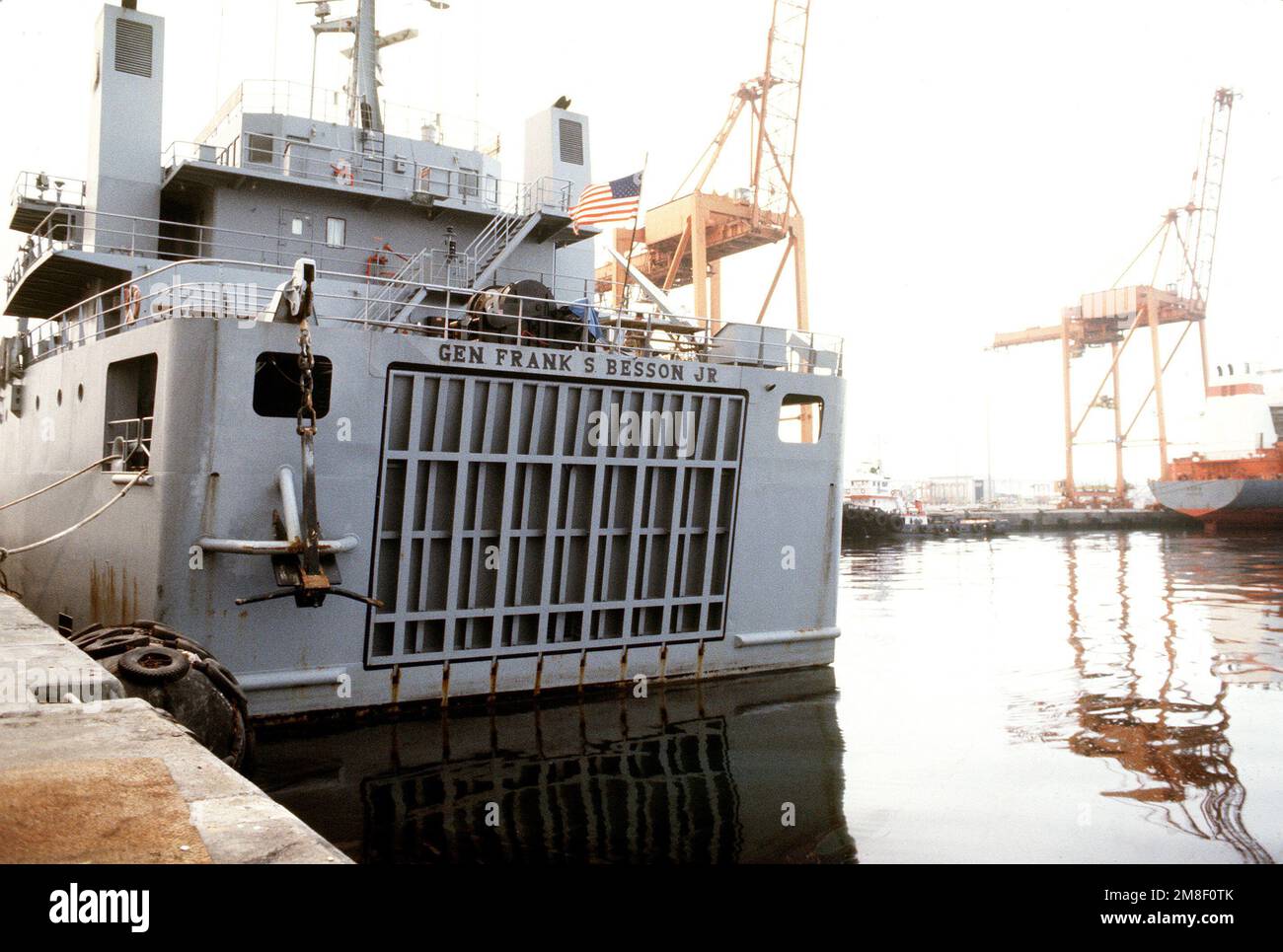 A stern view of the U.S. Army's logistical support vessel GENERAL FRANK ...