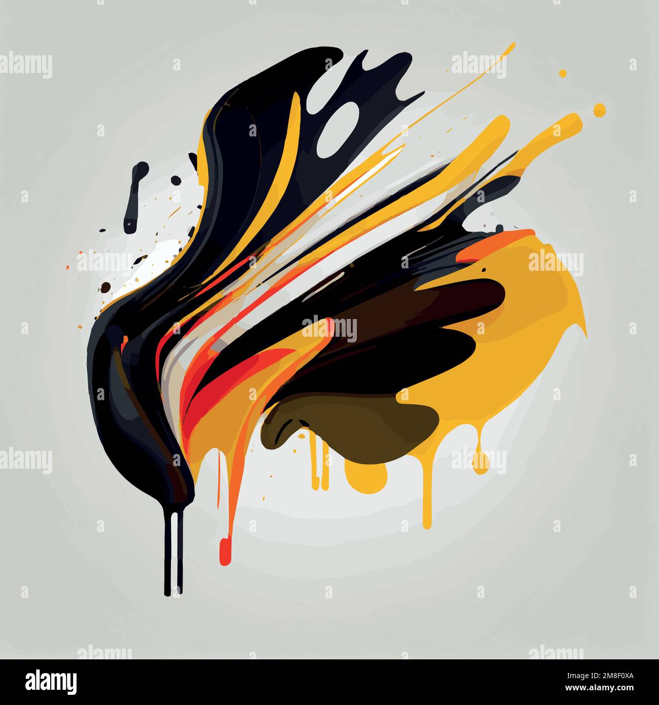 Smears, blots of colored paint on a white background, multicolored ...