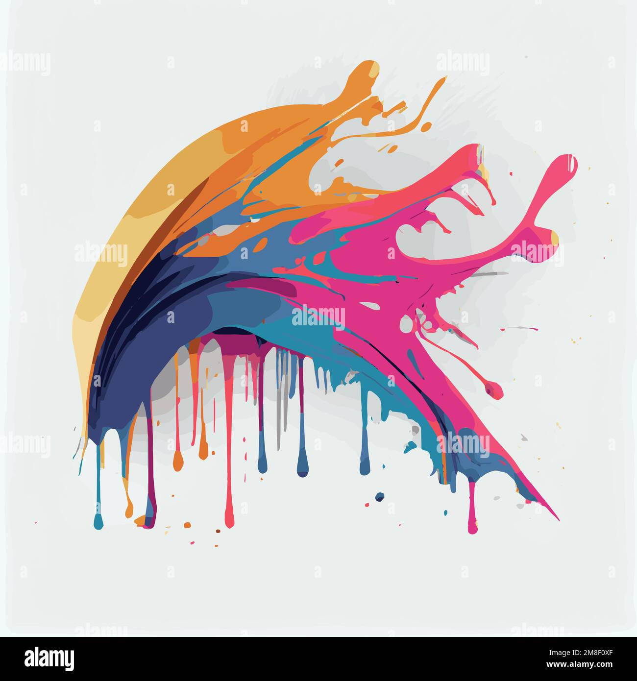 Smears, blots of colored paint on a white background, multicolored ...