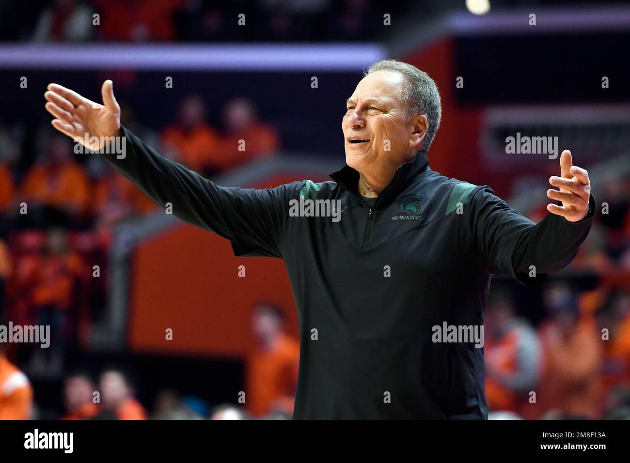 Michigan State coach Tom Izzo reacts during the first half of an NCAA ...