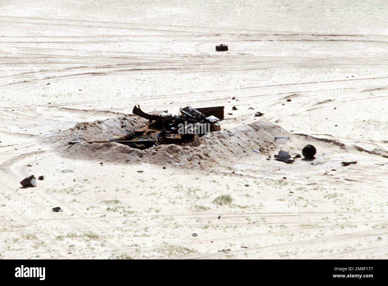 An Iraqi T-72 main battle tank destroyed during Operation Desert Storm ...