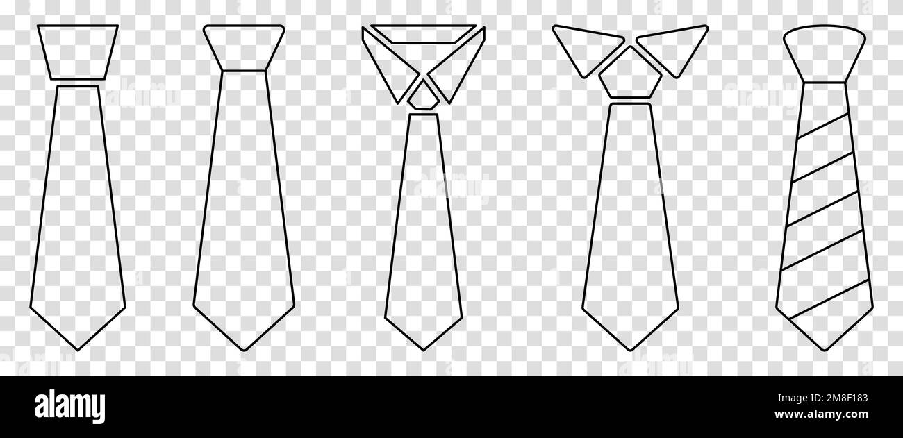 Tie line icons. Vector illustration isolated on transparent background ...
