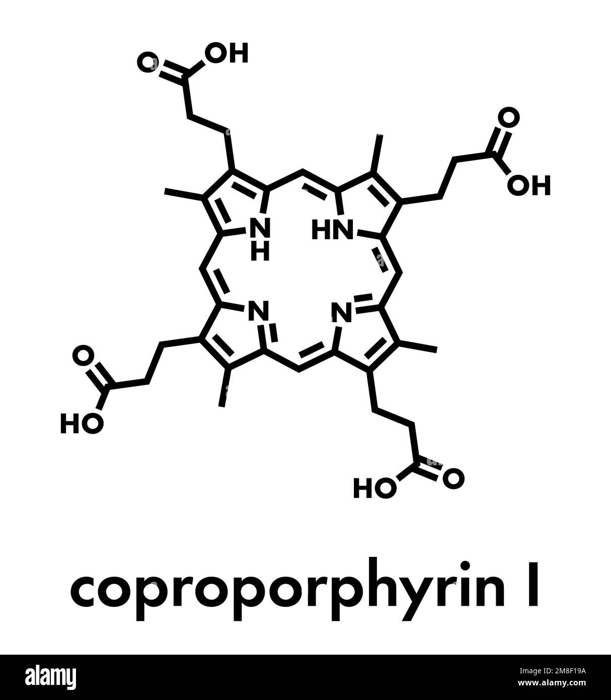 Coproporphyrin I metabolite molecule. Skeletal formula Stock Vector ...
