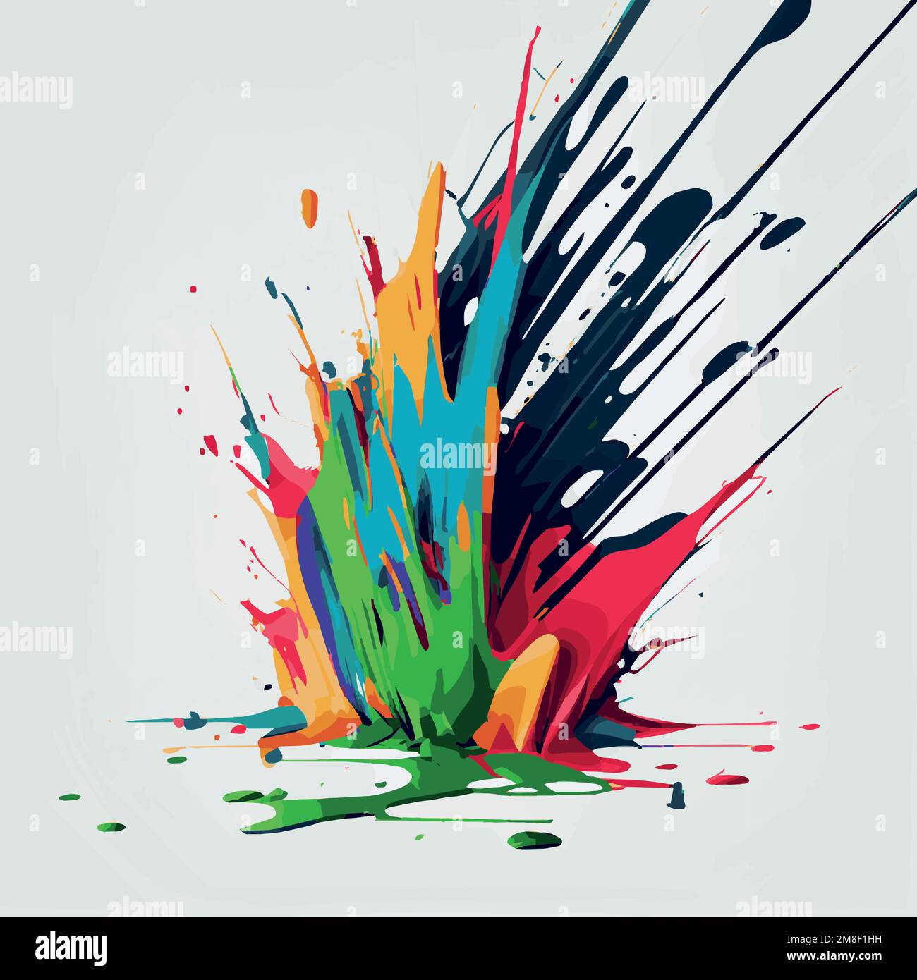 Smears, blots of colored paint on a white background, multicolored ...