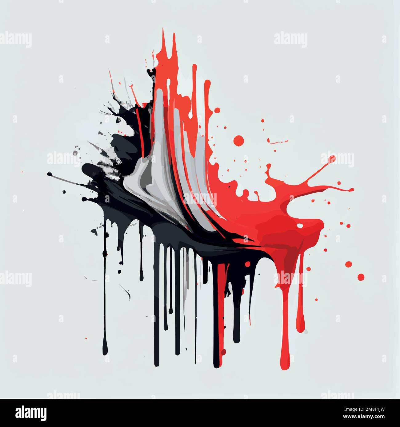 Smears, blots of colored paint on a white background, multicolored ...