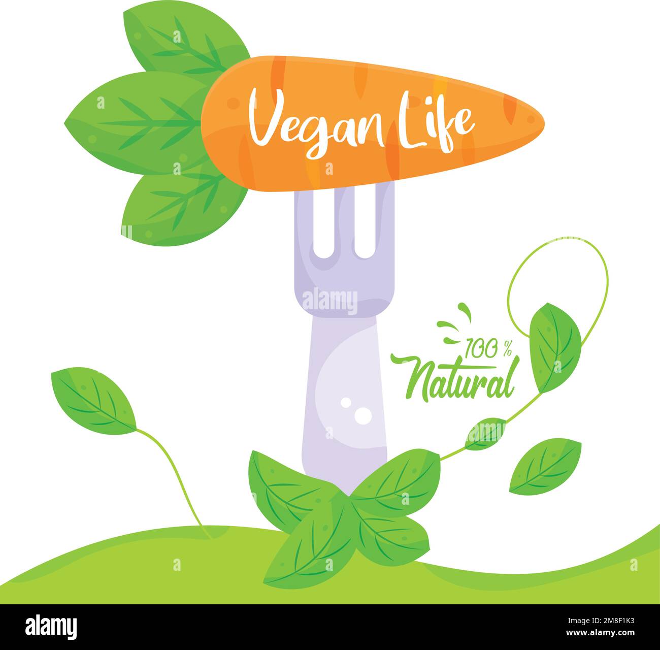 Carrot on a fork Vegan lifestyle Vector Stock Vector Image & Art - Alamy