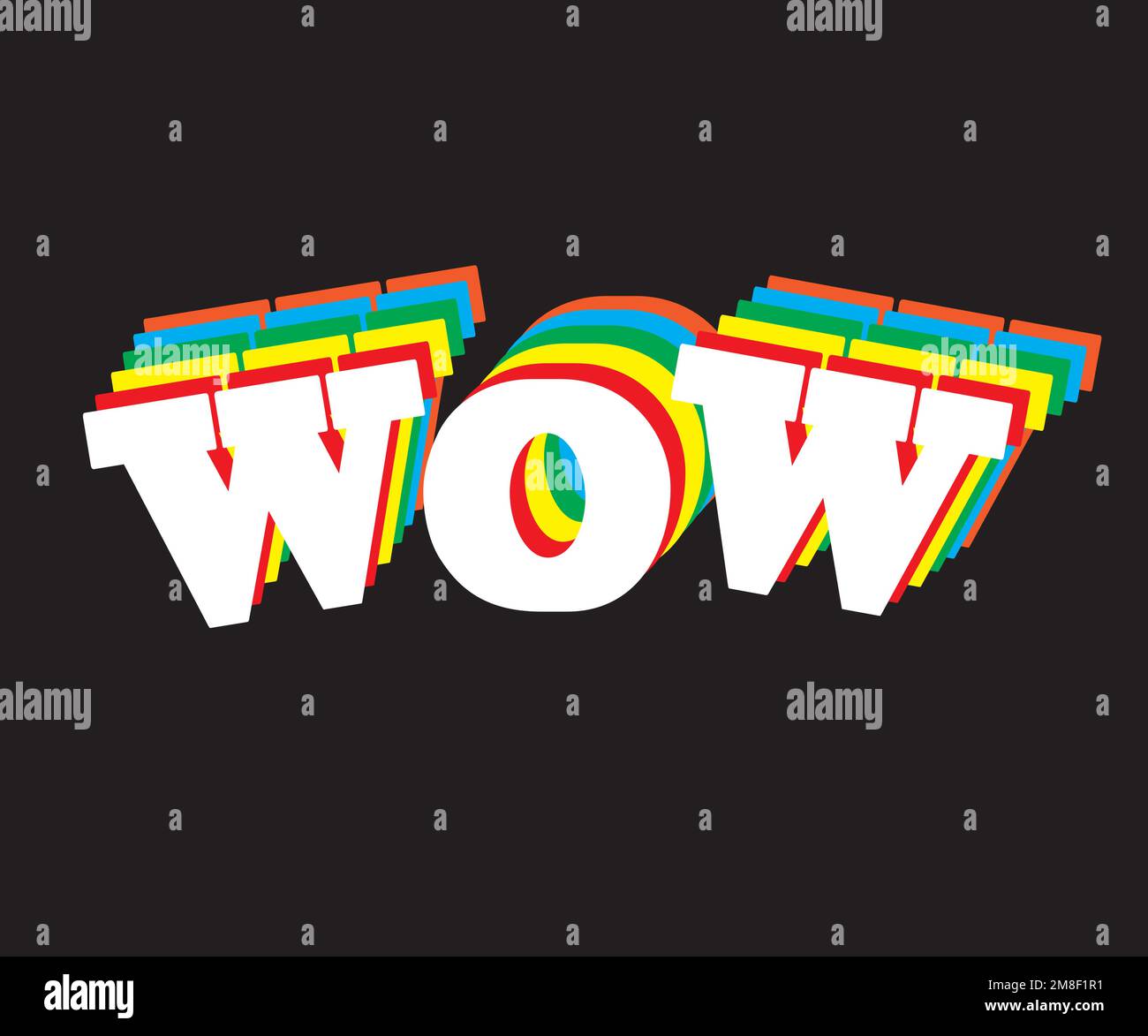 A vector of a rainbow shaded writing "wow Stock Vector Image & Art - Alamy