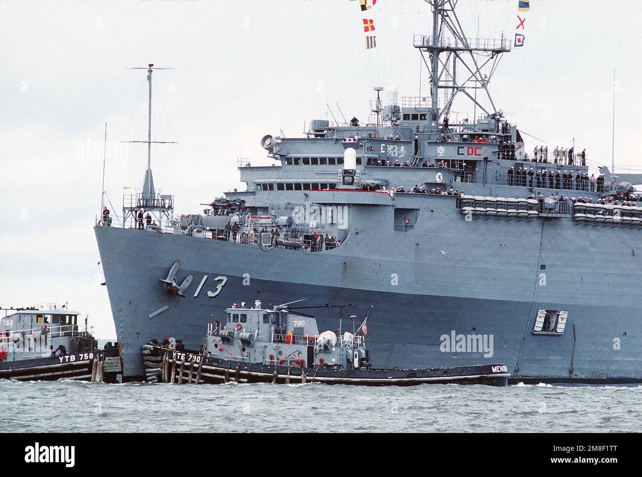 The large harbor tugs Paducah (YTB-758) and Menominee (YTB-790 ...