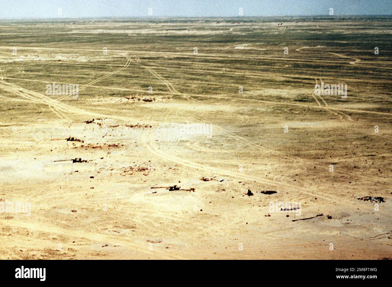 An Iraqi artillery battery in southern Iraq abandoned during Operation ...