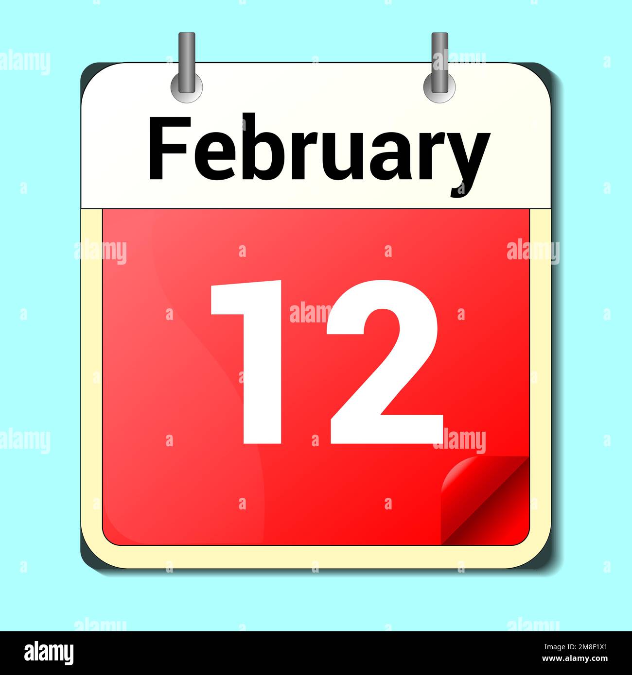 day on the calendar, vector image format, February 12 Stock Vector ...