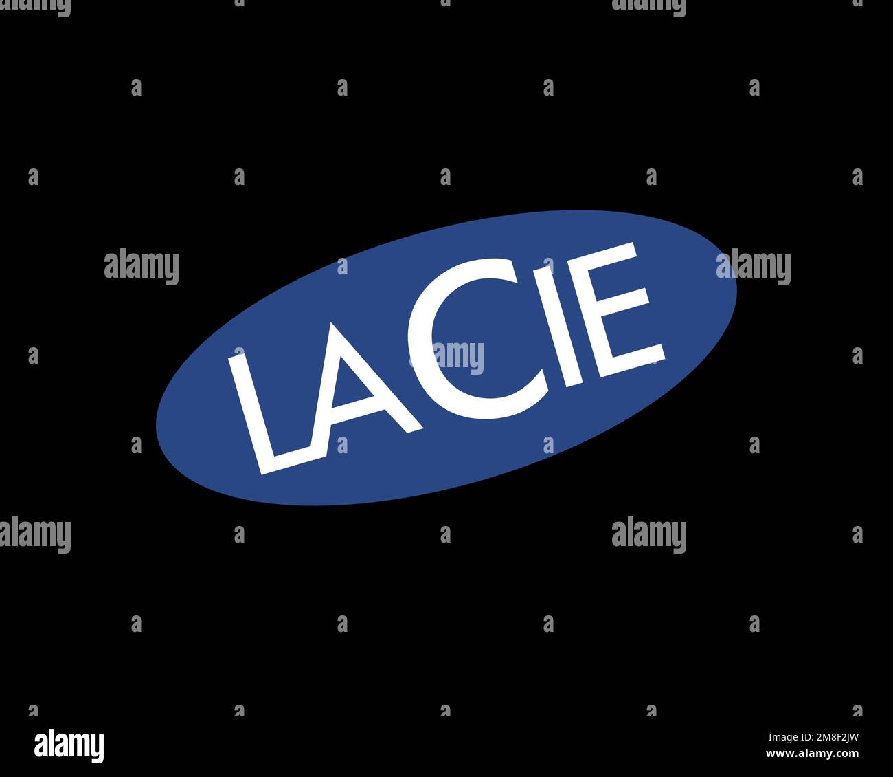 LaCie, rotated logo, black background Stock Photo - Alamy