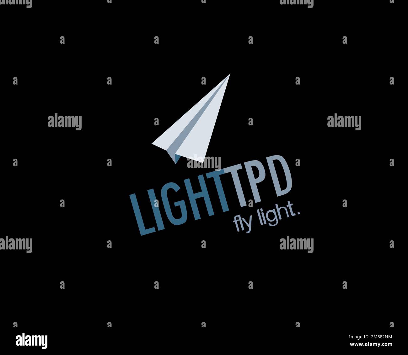 Lighttpd, rotated logo, black background Stock Photo - Alamy