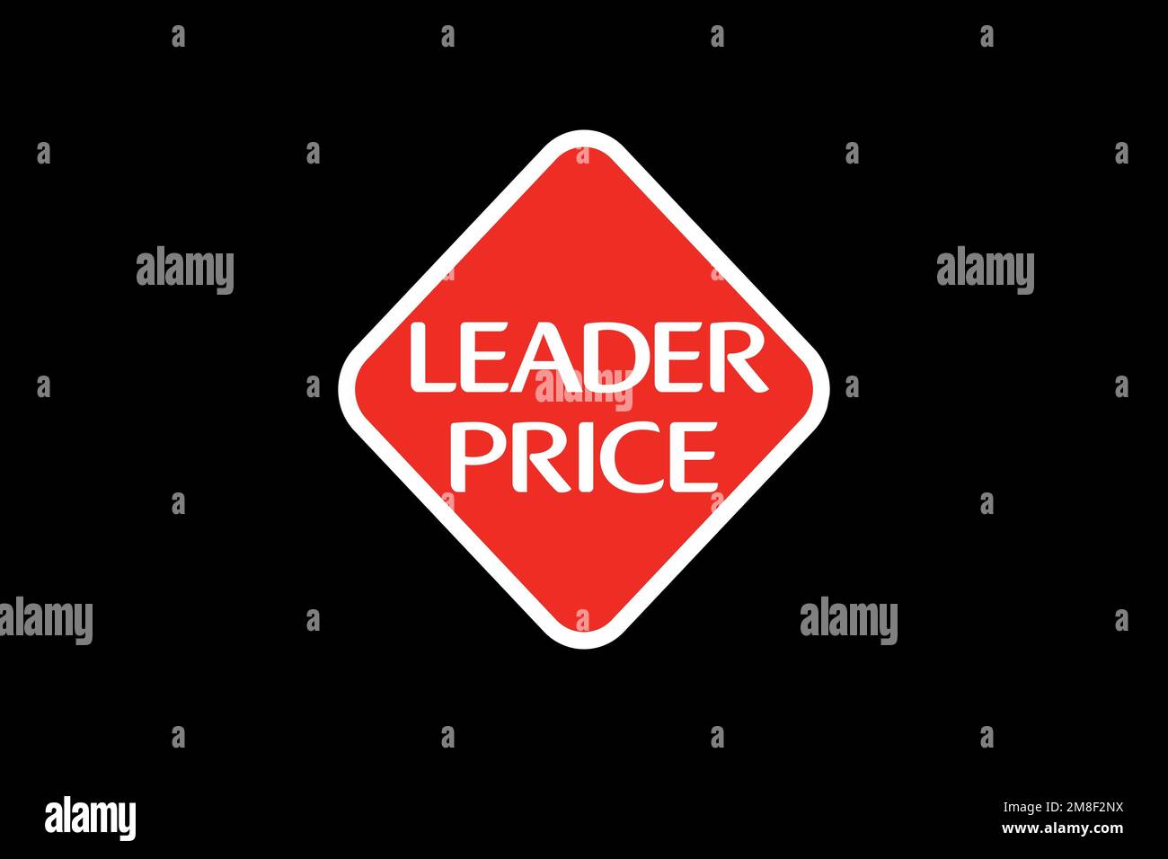 Leader Price, Logo, Black Background Stock Photo - Alamy
