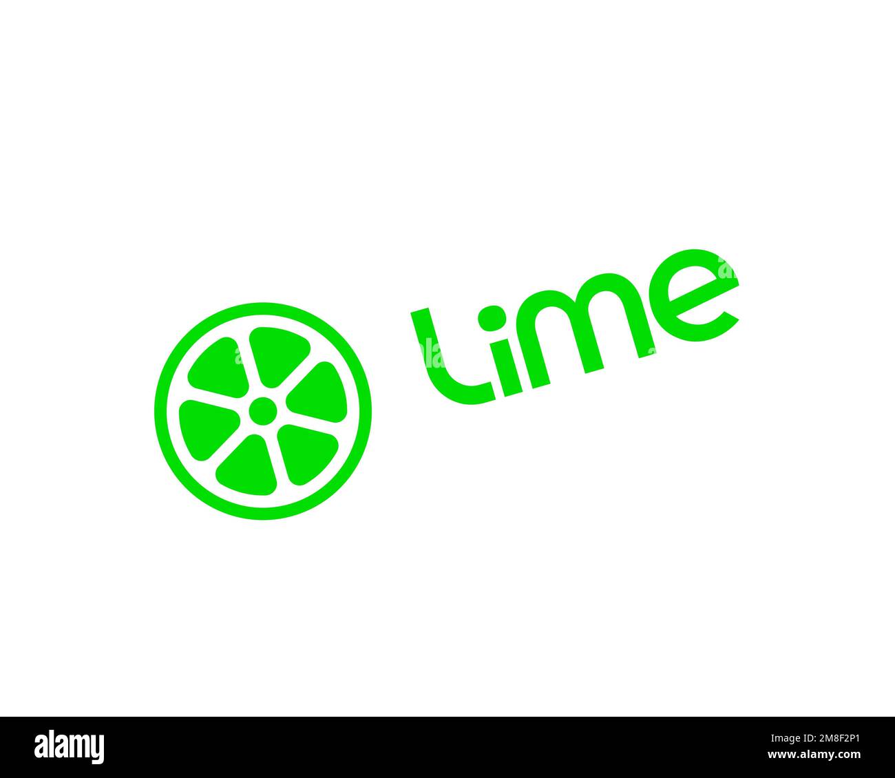 Lime transportation company, rotated logo, white background Stock Photo ...