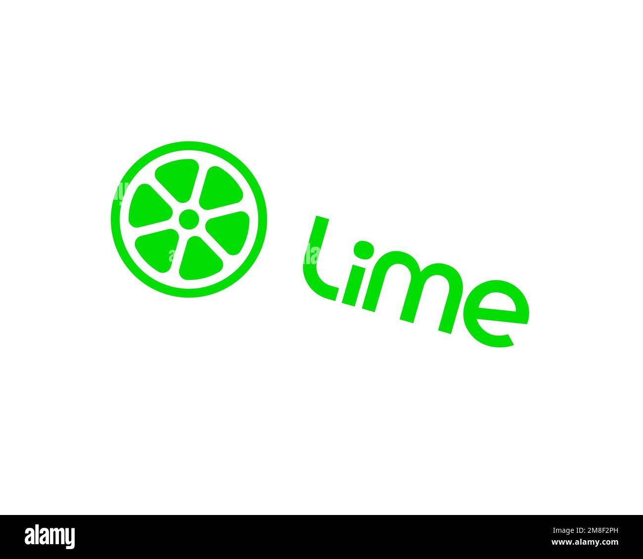 Lime transportation company, rotated logo, white background B Stock ...