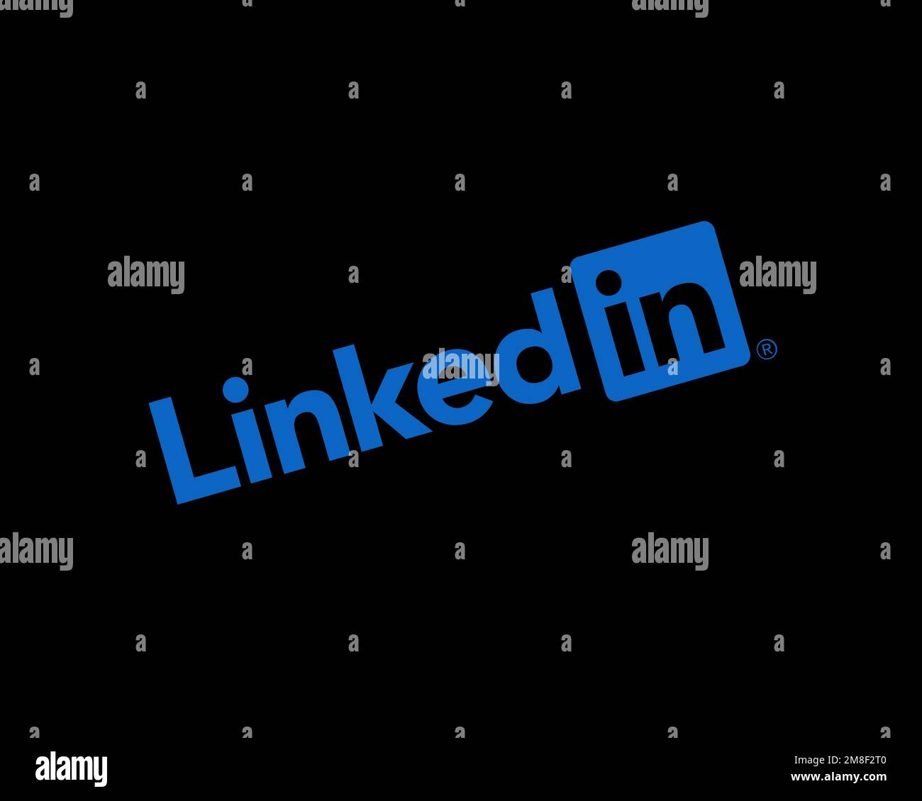 LinkedIn, rotated logo, black background Stock Photo - Alamy