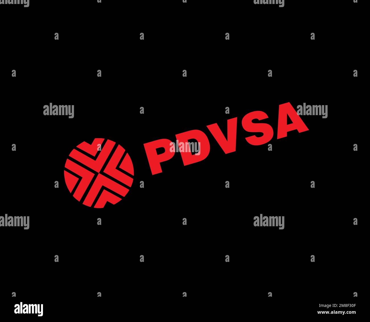 PDVSA, rotated logo, black background Stock Photo - Alamy