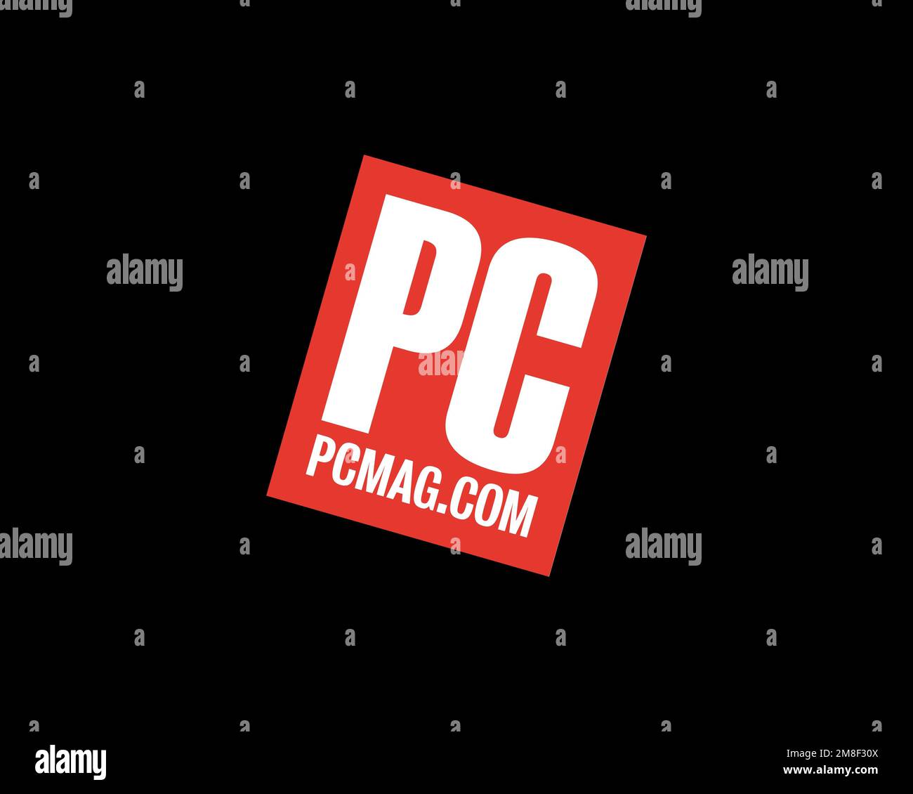 PCMag, rotated logo, black background B Stock Photo - Alamy