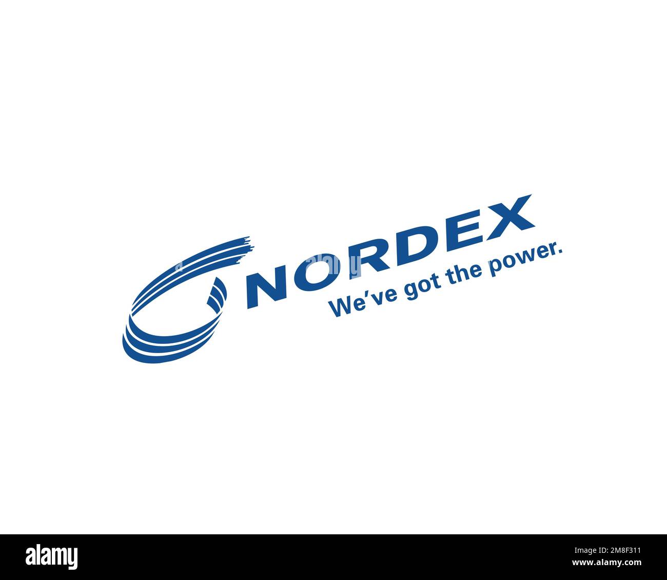Nordex, rotated logo, white background Stock Photo - Alamy