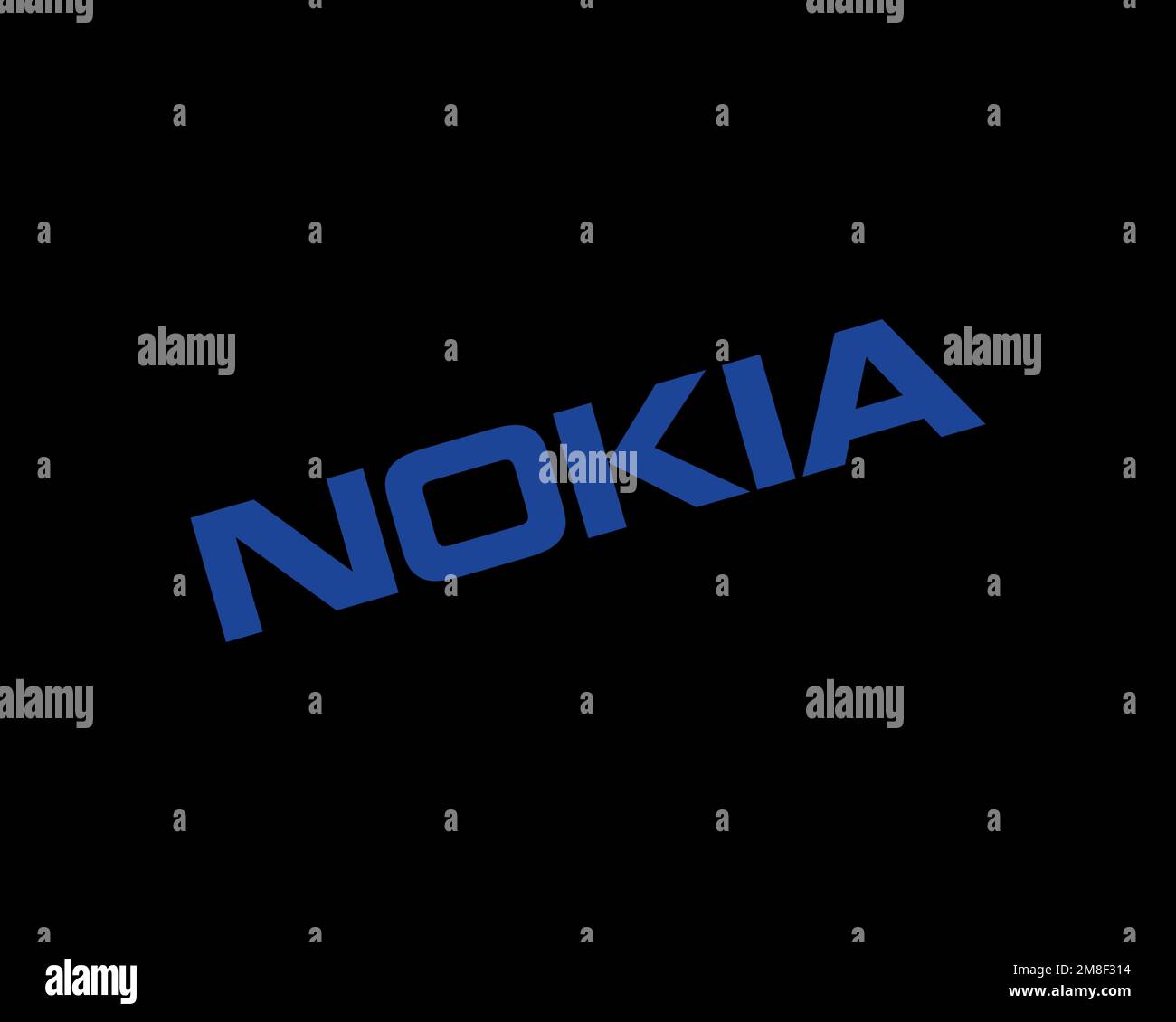 Nokia Networks, rotated logo, black background Stock Photo - Alamy