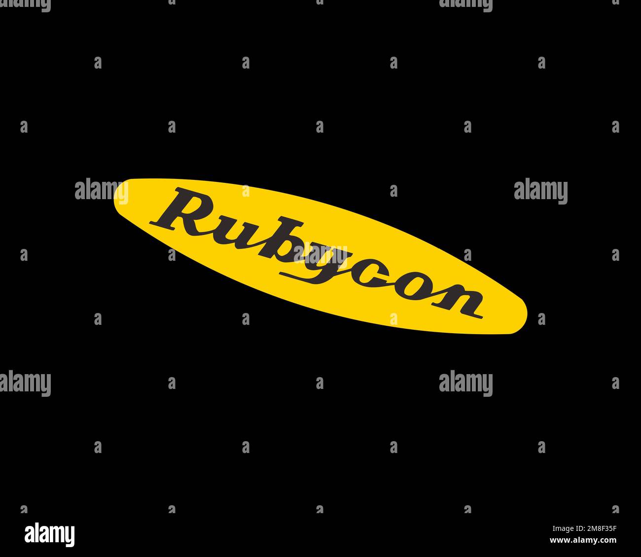 Rubycon Corporation, Rotated Logo, Black Background B Stock Photo - Alamy