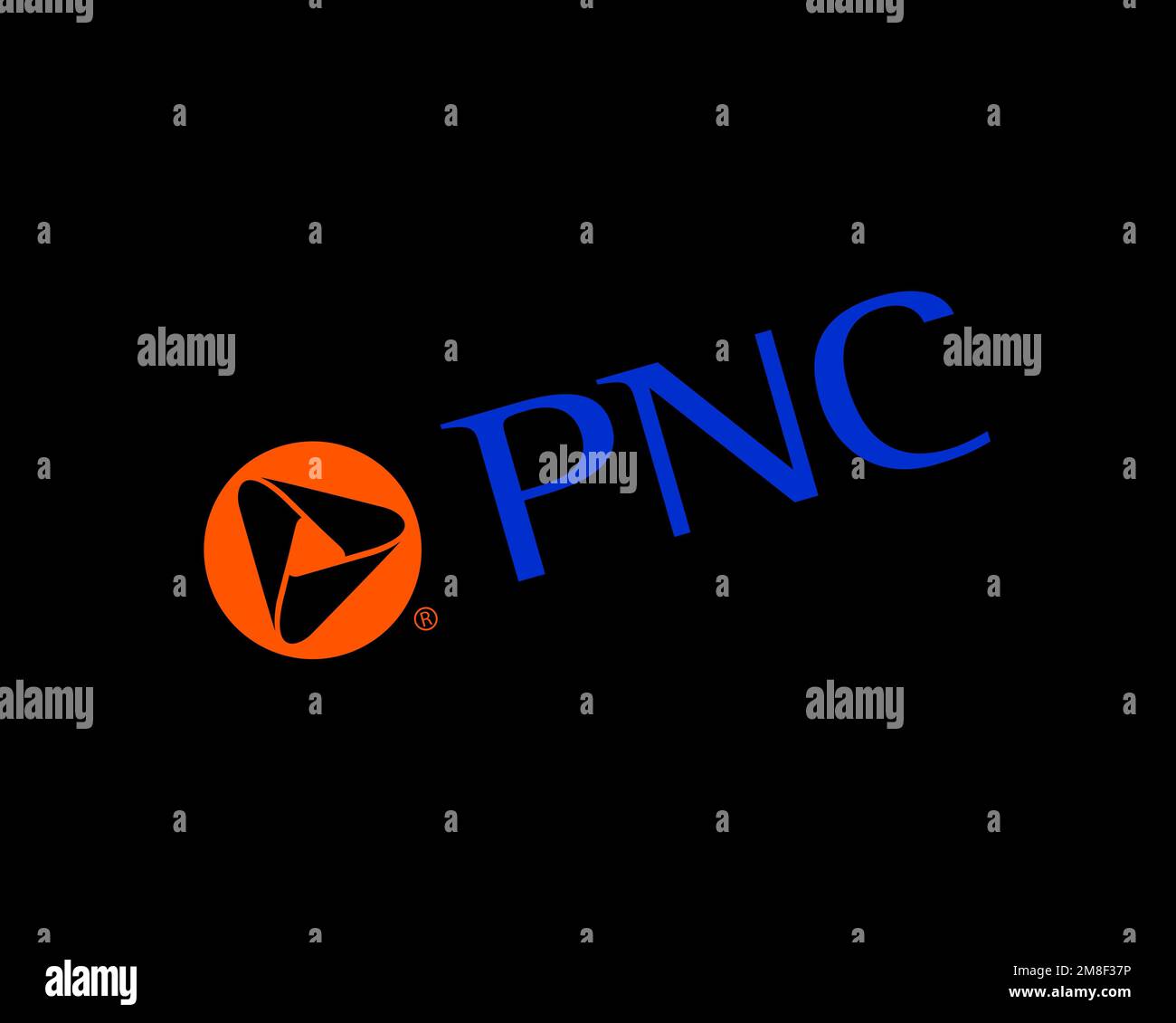 PNC Financial Services, Rotated Logo, Black Background Stock Photo - Alamy