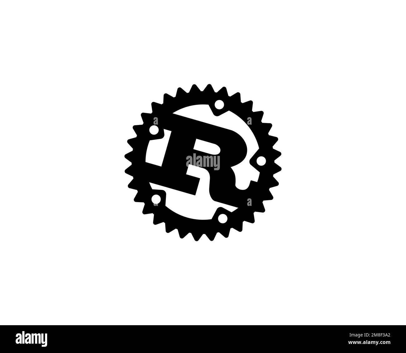 Rust programming language, rotated logo, white background B Stock Photo ... Rust programming language, rotated logo, white background B Stock Photo ...